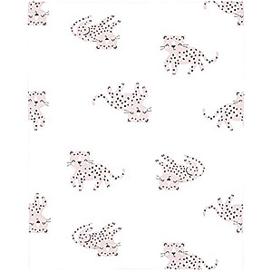 NoJo Cheetah Pink and White Super Soft Mini Crib Sheet