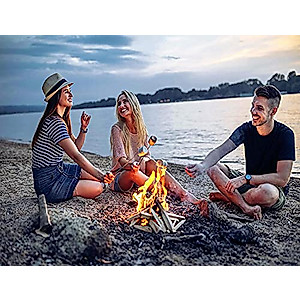 Marshmallow Roasting Sticks 8Pcs Extendable 32inch Long Metal Barbecue Skewers For Grilling Set,Telescoping Smores BBQ Forks, Fire Pit Sticks for Hot Dogs,Camping,Bonfire