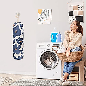 TOGETRUE Plastic Bag Holder, Wall Mount Floral Grocery Bag Holder, Reusable Shopping Bag Storage Holder Organizer for Kitchen Pantry (Basic Black)