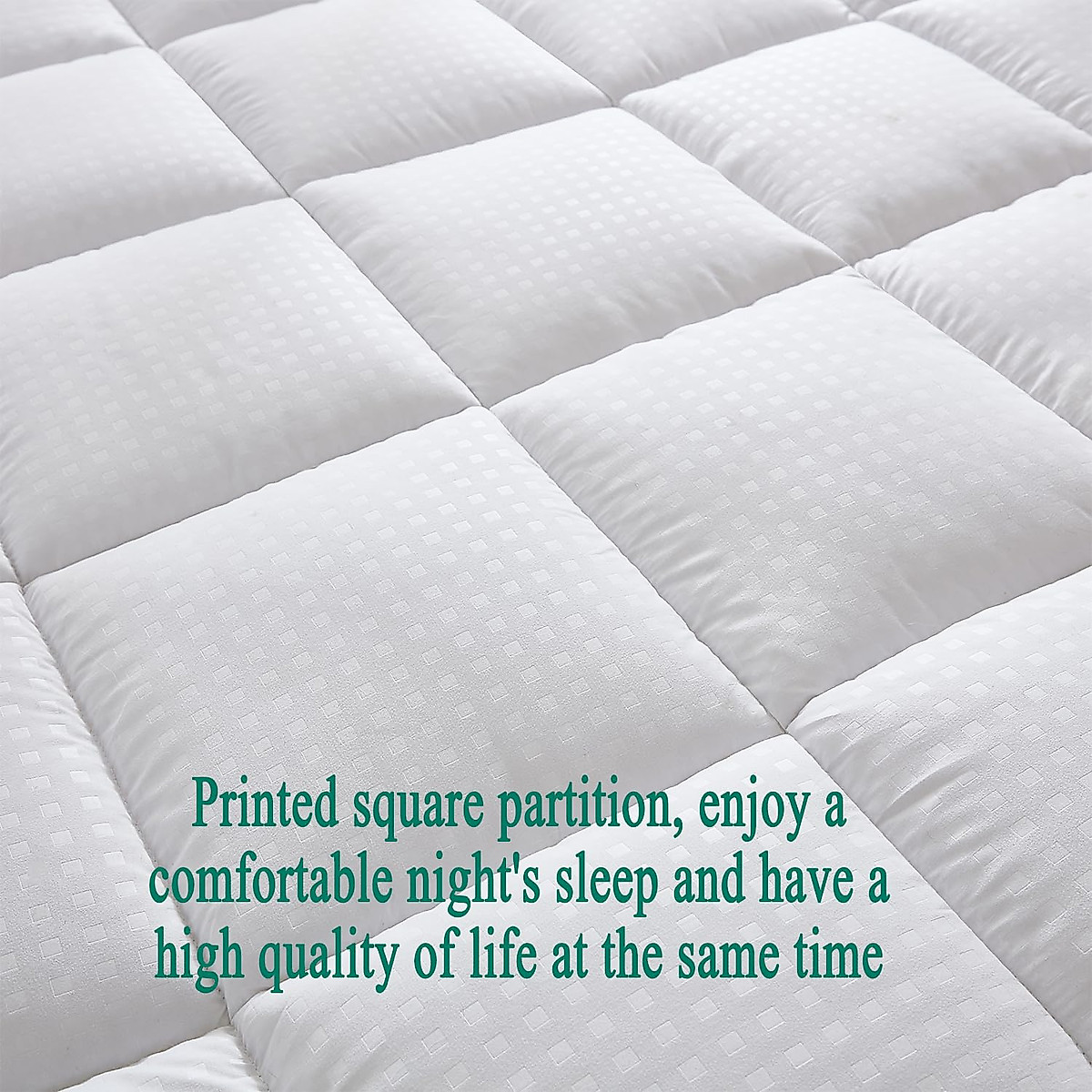 SWTMERRY Mattress Pad Topper - Extra Thick Mattress Pad Cover for Deep Sleep,4D Snow Down Alternative Fill Overfilled Plush Pillow Top with 8-21 Inch Deep Pocket (White, King)