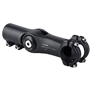 FIFTY-FIFTY Adjustable Bike Stem, 0-60 Degree Mountain Bike Stem, Riser Stem for 1-1/8 Steer Tube 31.8mm Handlebar, Alloy Stem for Most Bicycle, Road Bike, MTB, E-Bike with 2 Hex Keys (Black, 110mm)