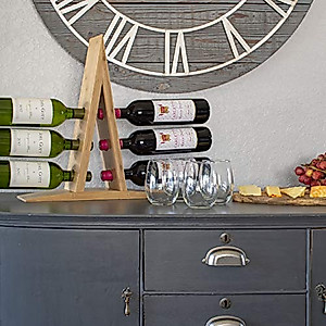 Wine Racks Countertop - 6 Bottle, Bamboo, Wine Bottle Holder for Small Spaces, Kitchen, Bar, Cabinet | Small Free Standing Wine Rack. Minimal Assembly Required