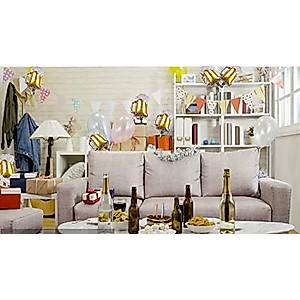 10 Pcs Beer Mug Cheers Foil Balloons Gold 16 Inch Mylar Balloon Beer Theme Party Decoration