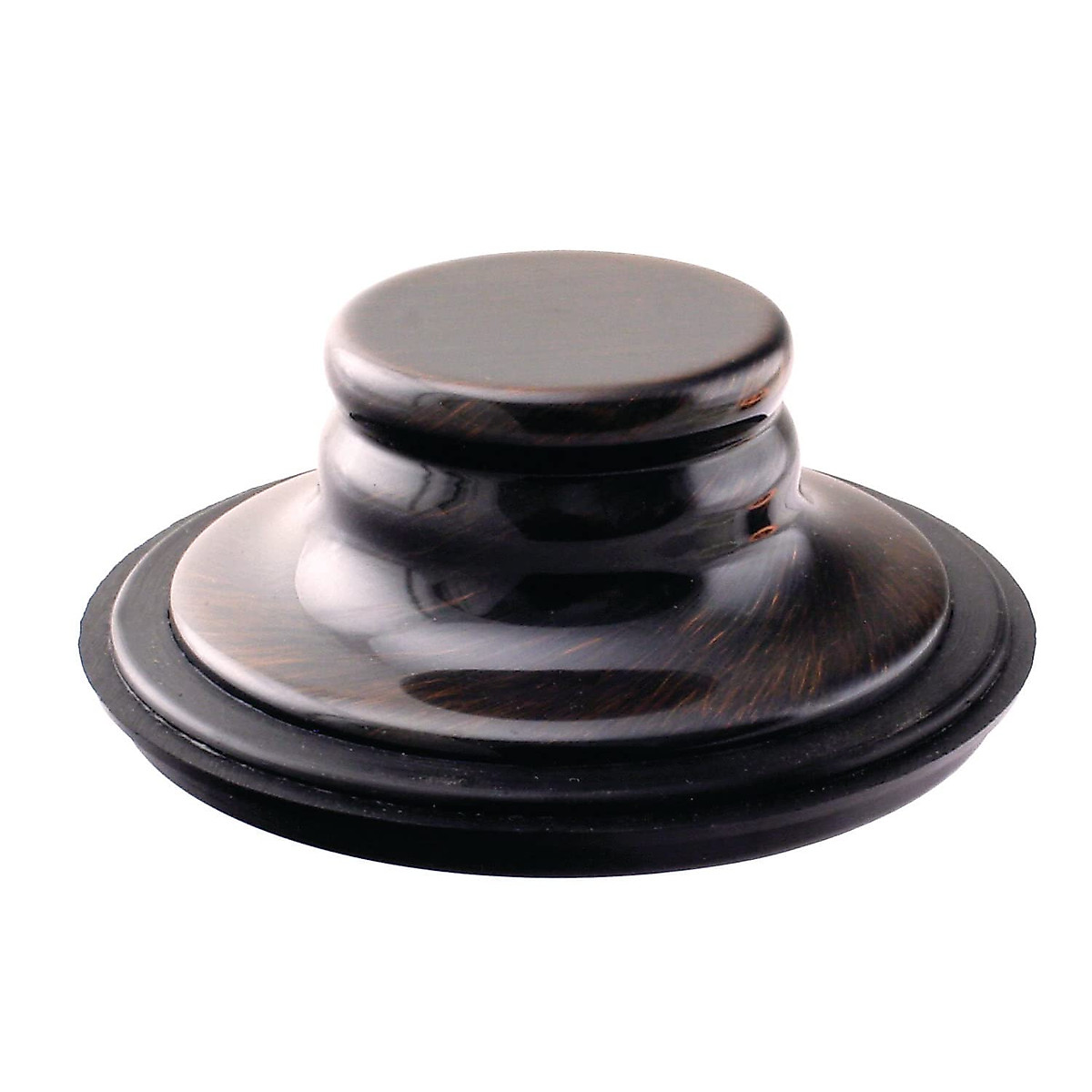 Westbrass A2165-11 4-1/4" OD Post Style Large Kitchen Basket Strainer with Waste Disposal Flange and Stopper Drain Set, 1-Pack, Antique Copper