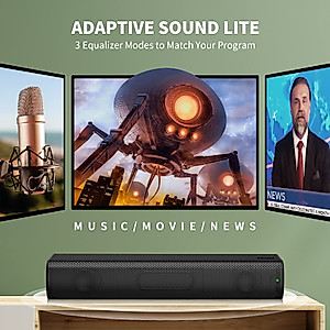 120W Sound Bar for TV, Tiny Soundbars with Wireless Subwoofer, 2.1 CH Home Theater Speakers System with Bluetooth 5.0 Optical RCA AUX , Wall Mountable