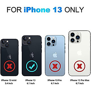 Nvollnoe for iPhone 13 Case with Card Holder Heavy Duty Protective Dual Layer Shockproof Hidden Card Slot Slim Wallet Case for iPhone 13 for Women&Men(Black)