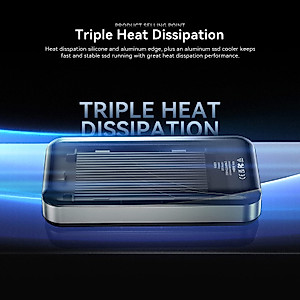 Yottamaster USB3.2 Gen2x2 Portable SSD 1TB, Up to 2060MB/s, External Solid State Drive with Aluminum Heatsink