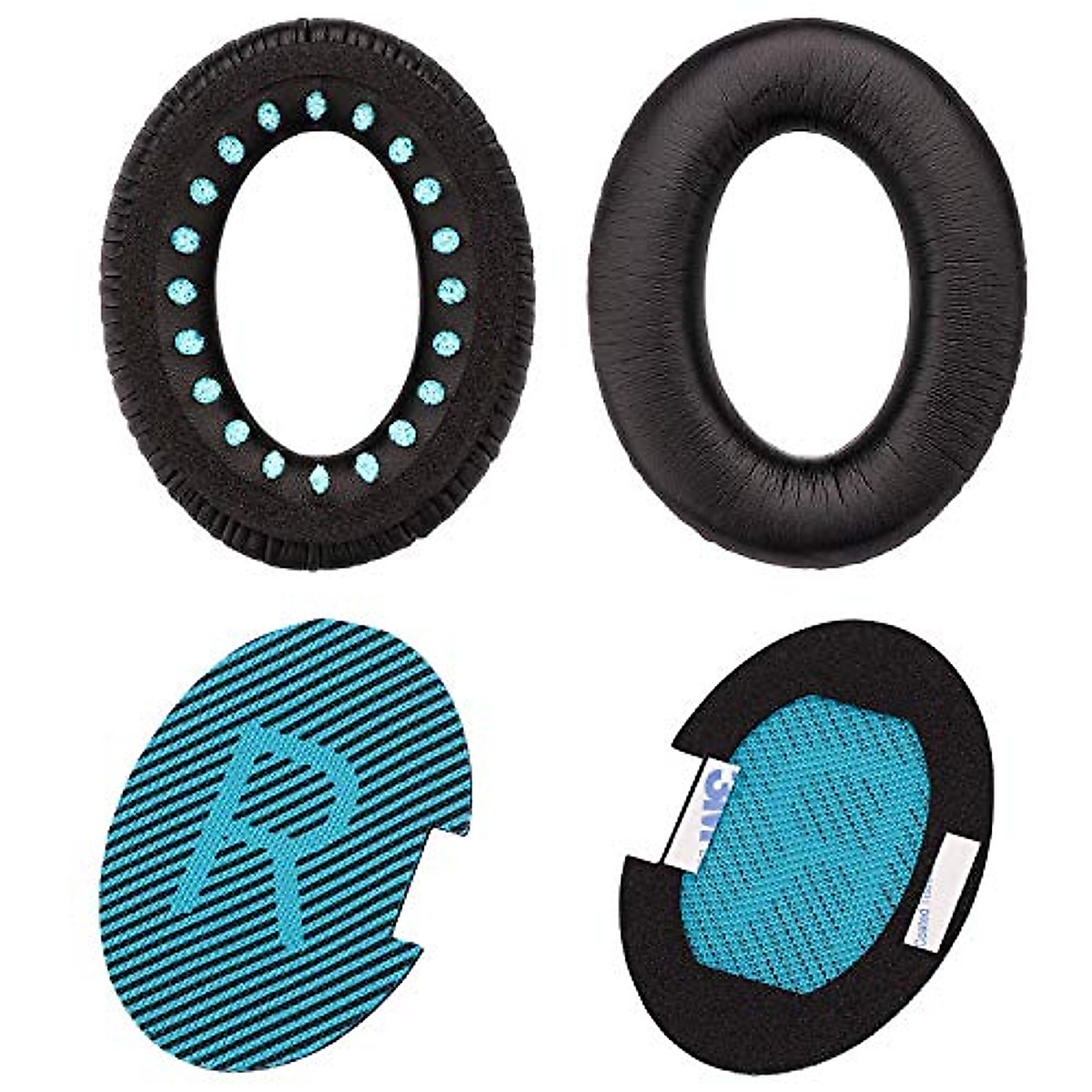 Replacement Ear Pad Cushion Memory Foam Ear Cup Repair for Bose Headphones Quiet Comfort 2 Qc2, Qc15, 25 Qc25, Ae2, Ae2I, Ae2W Headphone (Black 2)