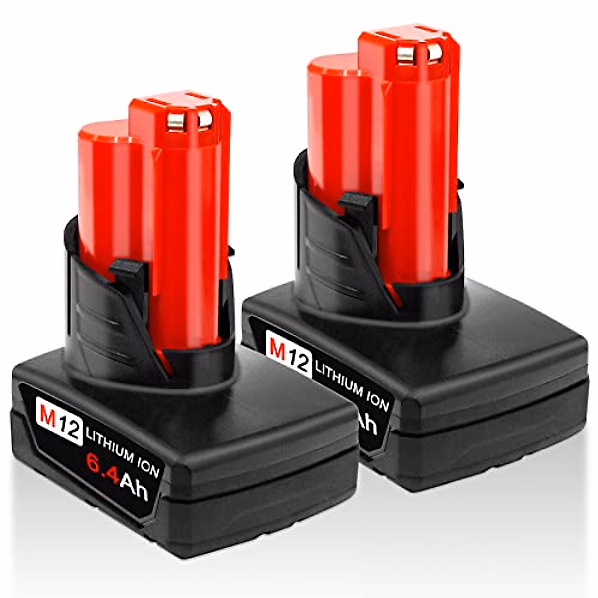 DTK 6.4Ah 12V M 12 Battery Replacement for Milwaukee M12 Battery 48-11-2410 48-11-2411 48-11-2420 48-11-2440 48-11-2460,Compatible with Milwaukee M12 Cordless Power Tools 2Pack Lithium Batteries