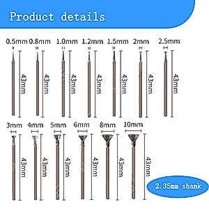 Luo ke 13 Pcs Triangle Type Diamond Burr - 3/32'' Shank Diamond Mounted Engraving Bits Stone Carving Set For Rotary Tools