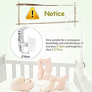 AGPtek 28 inch Baby Crib Mobile Bed Bell Holder Music Box Holder Arm Bracket Baby Bed Stent Set Nut Screw