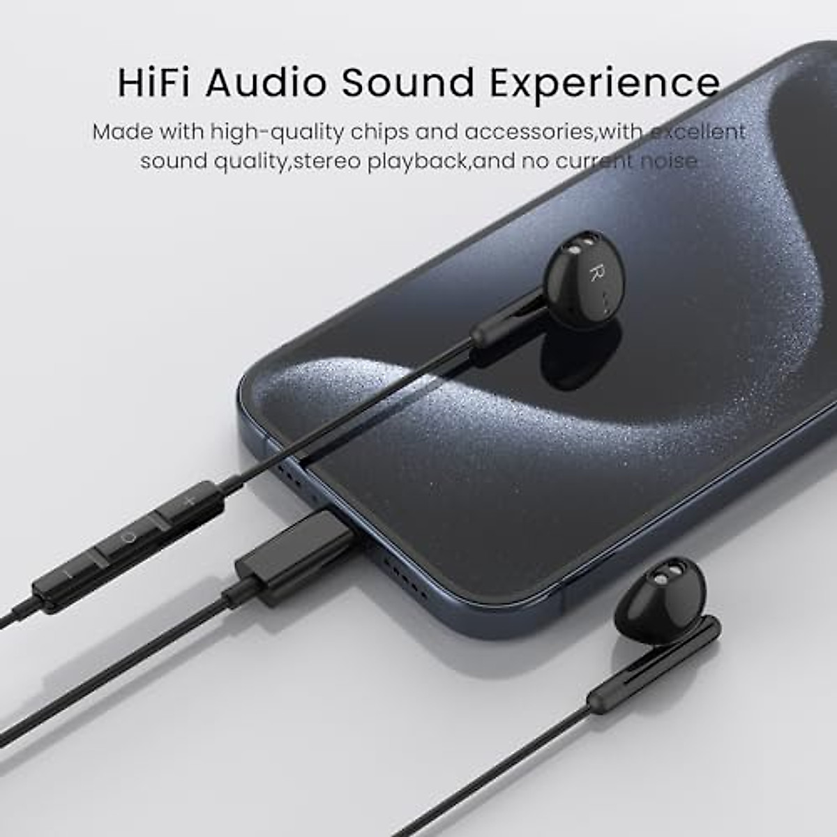 USB C Headphones for iPhone 16 15 Pro Max Plus iPad Pro USB C Earphones with Microphone Volume Control USB C Wired Earbuds USB Type C Earphone for Google Pixel 8 7 6A 5 Samsung S24 S23 S22 S21 S20 A55