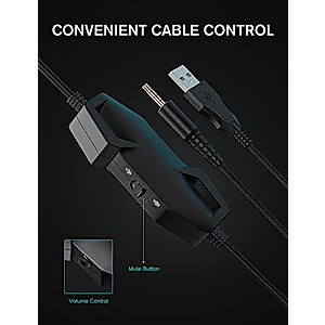 ZIUMIER Gaming Headset with Microphone, Compatible with PS4 PS5 Xbox One PC Laptop, Over-Ear Headphones with LED RGB Light, Noise Canceling Mic, 7.1 Stereo Surround Sound