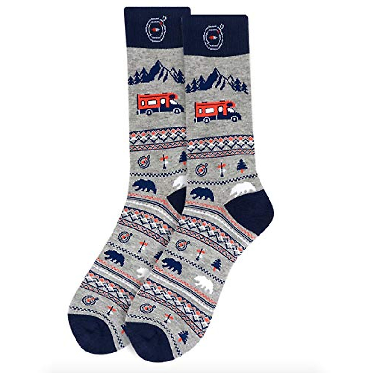 Urban-Peacock Men's Novelty Socks - Multiple Patterns! (RV Camping Road Trip, 1 Pair)