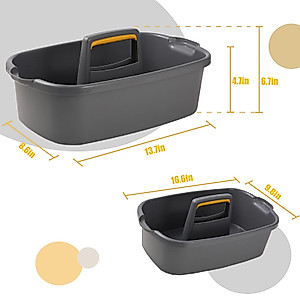 Whalegend Cleaning Caddy, Cleaning Caddy Organizer with Handle, Plastic Tool Storage Cleaning Supply Caddy for College Dorm, Kitchen, Garden, Under Sink,Gray