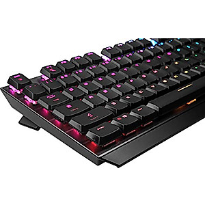 MSI Vigor GK50 Low Profile RGB Mechanical Gaming Keyboard, Kailh White Low Profile Switches, Brushed Aluminum Design, Ergonomic Keycap Design, RGB Mystic Light