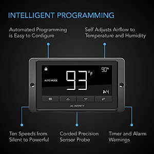 AC Infinity AIRBLAZE T10, Universal Fireplace Blower Fan Kit 10" with Temperature and Speed Controller, Compatible with Lennox, Hearth Glo, Majestic, Rotom Fireplaces, for Home Heat Circulation