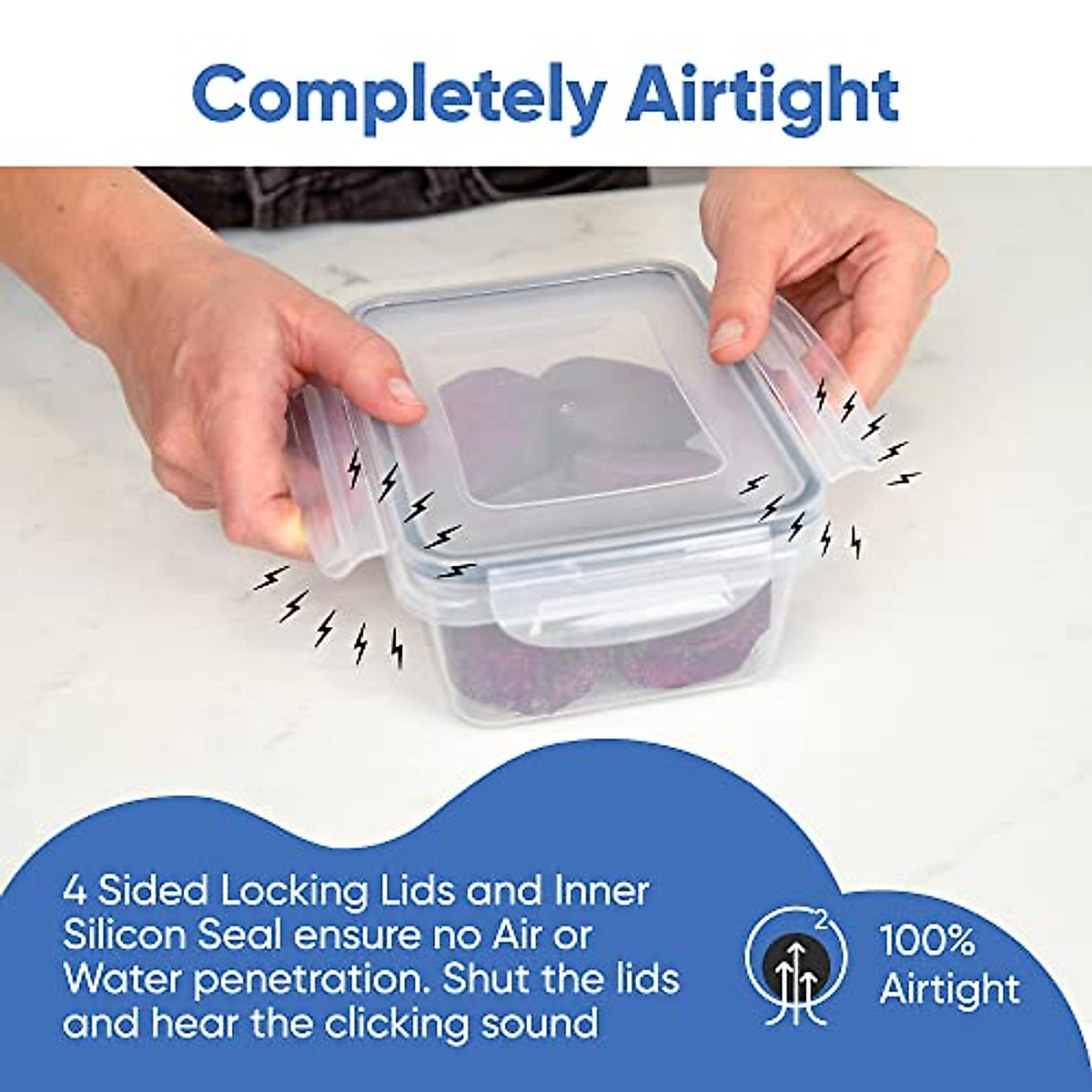 32 Piece Food Storage Containers Set with Easy Snap Lids (16 Lids + 16 Containers) - Airtight Plastic Food Containers for Pantry & Kitchen Organization - For Meal Prep, Home Essentials & Leftovers