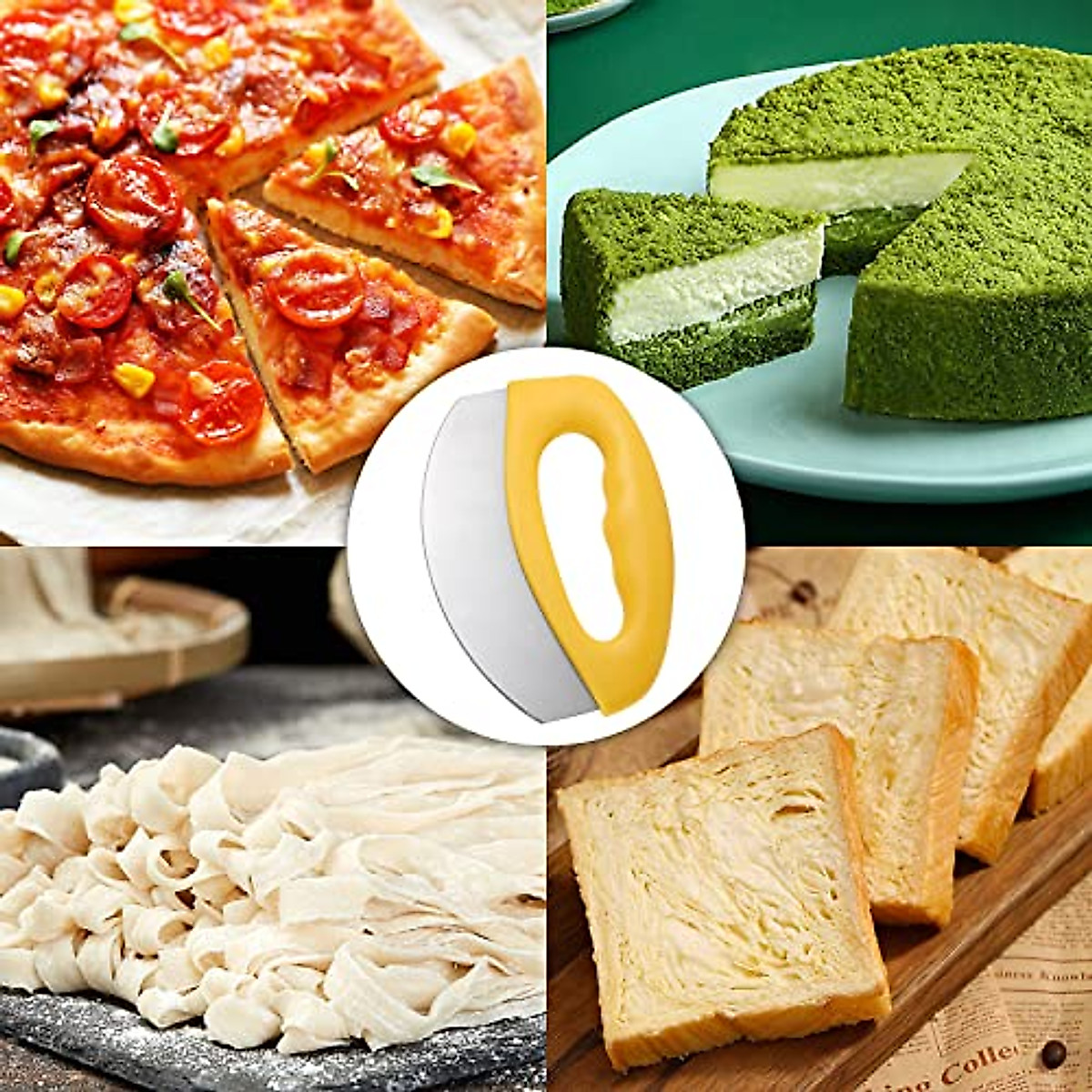 niceeshop Pizza Cutter, Pizza Knife sharp stainless steel blade, easy-to-clean and safe slicer with cover, for pizza lovers-a warm gift for mom.