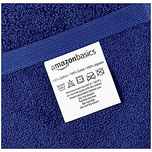 Amazon Basics Fade-Resistant Cotton Bath Sheet - 2-Pack, Navy Blue