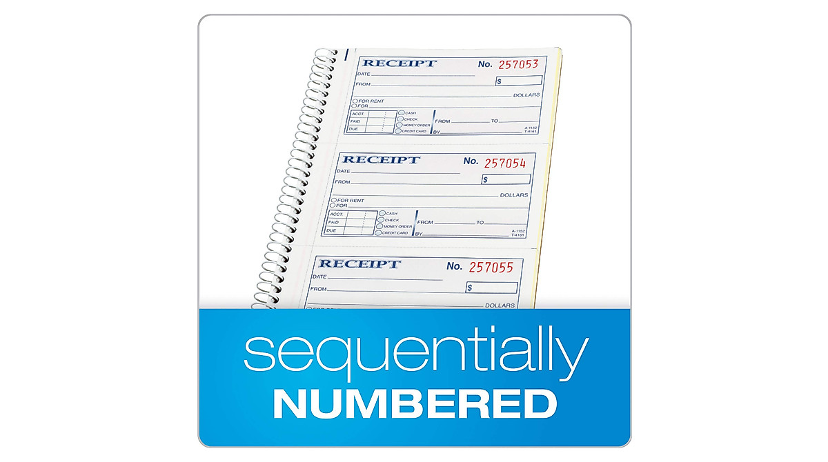 Adams Money and Rent Receipt Book - 200 Two-Part Carbonless Receipts