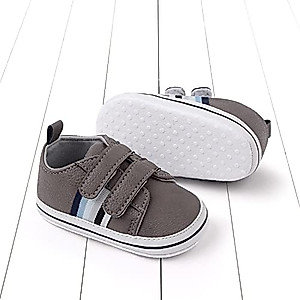 Lykmera Cute Children Toddler Walking Shoes Boys Girls Floor Sports Shoes Flat Bottom Soft Bottom Non Slip Sneaker Shoes (Grey, 12-18 Months)