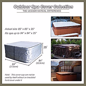 Hot Tub Cover Cap 84" Lx84 Wx 35" H Spa Cover Guard Water Proof hot tub Sun Shield