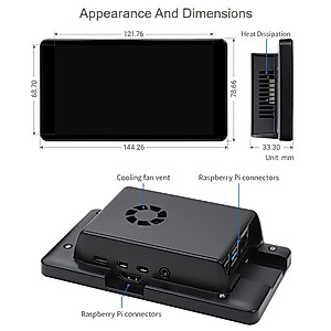 waveshare 5.5inch Capacitive Touch AMOLED Display Compatoble with Raspberry Pi 4B Comes with Protection Case 1080×1920 Resolution HDMI Toughened Glass Panel