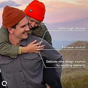 QALO Silicone Ring for Women, Pearl Vine (Size 7) - Breathable & Durable Silicone Wedding Bands - Comfort Fit Silicone Wedding Rings - Rubber Engagement Rings for Her