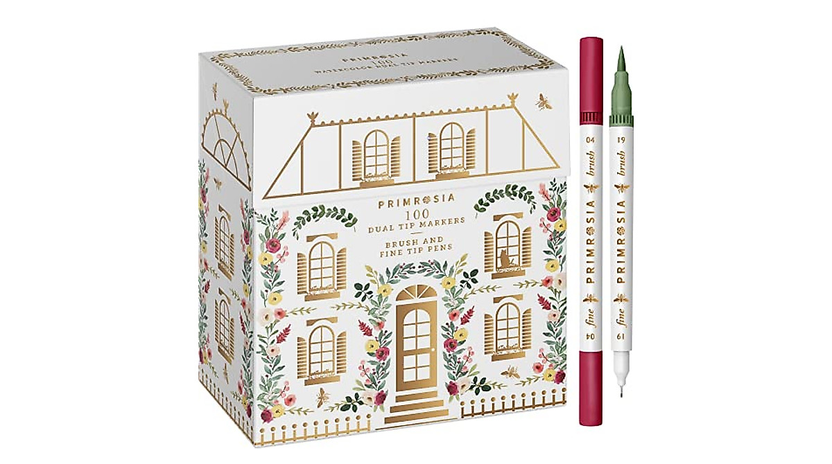 PRIMROSIA 100 Dual Tip Marker Pens for Art & Illustration