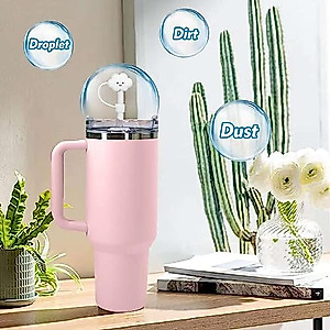 FAMOPLAY 8PCS for Stanley Tumbler Accessory, Silicone Spill Proof Stopper Set for Stanley 40 oz Tumbler with Handle 30 oz, Leak Stopper for Stanley Quencher H2.0 Tumbler 30/40 oz