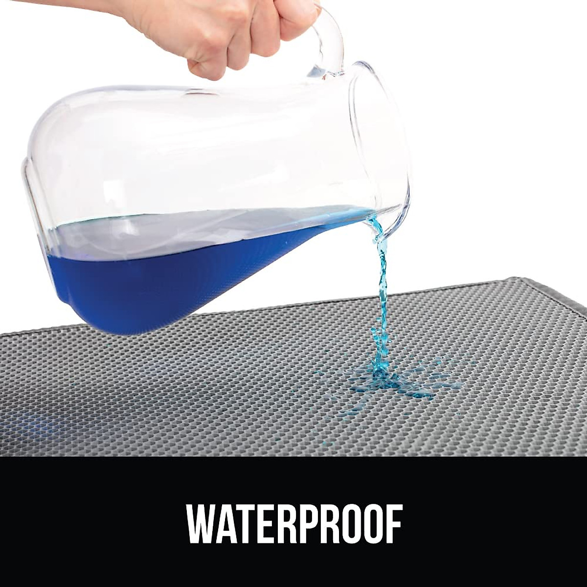 GORILLA GRIP Honeycomb Cat Litter Mat, Two Layer Trapping Waste Mats, Soft On Paws, Indoor Box Supplies and Essentials, Feeding Trap, Water Resistant on Floors, Slate Gray