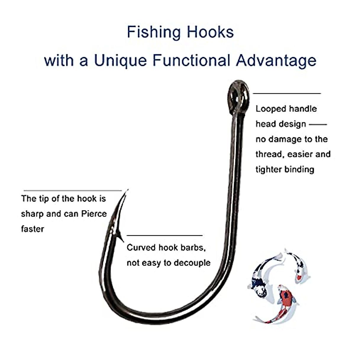 300PCS Small High-Carbon Steel Barbed Fishing Hooks with Holes, 10 Specifications of Fishing Hooks, Portable Boxed Hooks, Powerful Hooks That Can Adapt to Various Fishing Environments
