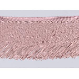 HEARTWISH Fringe Trim Lace Polyerter Fibre Tassel 6inch Wide 10 Yards Long for Clothes Accessories Latin Wedding Dress DIY Lamp Shade Decoration Black White Red(Nude Pink)