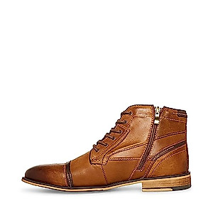 Steve Madden Men's Jefries Combat Boot, Dark tan, 11