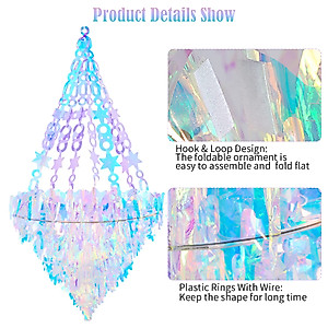 Iridescent Chandelier Hanging Decoration Holographic Party Decoration Rainbow Film Frozen Party Supplies