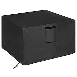 Westeco Fire Pit Cover Square 50 Inch Heavy Duty Waterproof Patio Table with PVC Liner Fits for 46/48/50 Gas Large 50In Firepit Outdoor, Black, 50InL x 50InW x 24InH