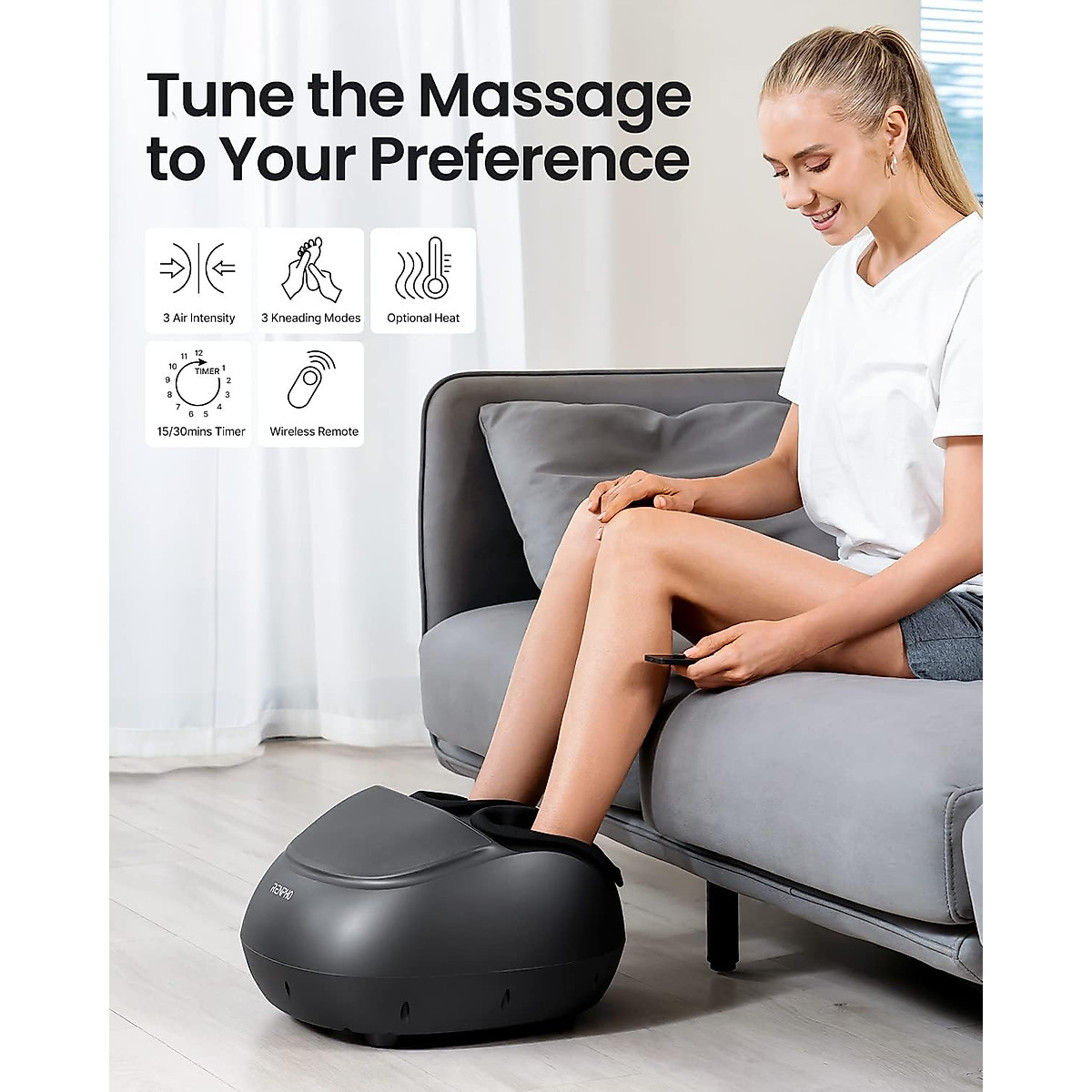 RENPHO Foot Massager with Heat, FSA & HSA Eligible, Electric Foot Massage with Remote, Prime Deals Today 2024, Shiatsu Foot Massager for Foot Care, Fits Feet Up to Men Size 12, Great Gifts for Him Her