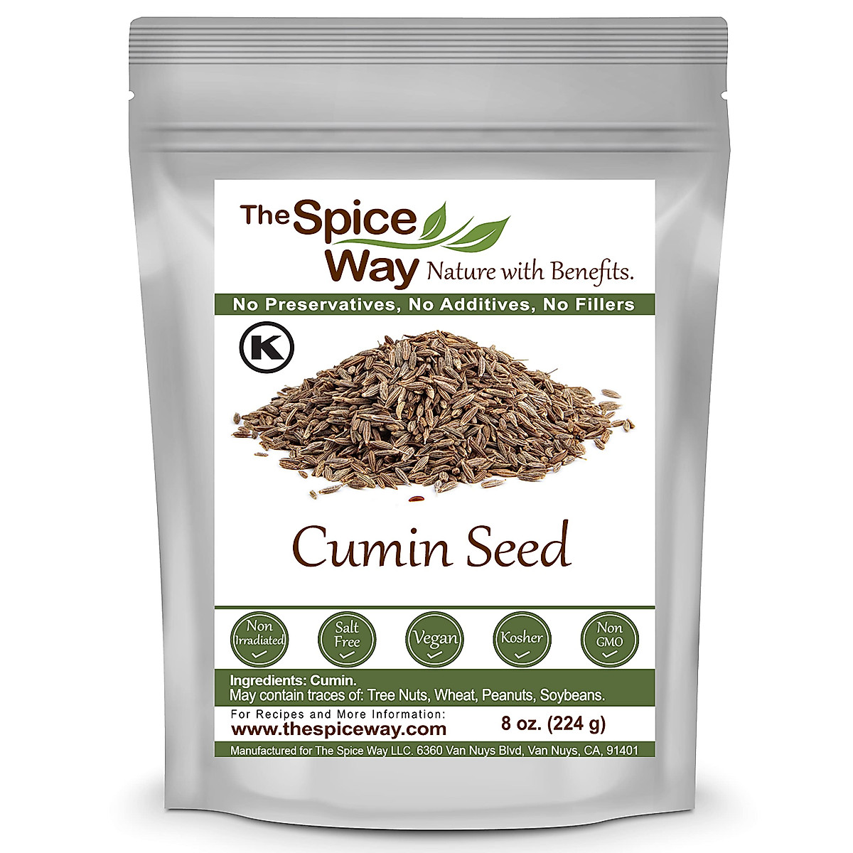 The Spice Way Cumin Seeds - whole cumin seed 8 oz resealable bag