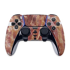 MightySkins Glossy Glitter Skin Compatible with PS5 DualSense Edge Controller - Crispy Bacon | Protective, Durable High-Gloss Glitter Finish | Easy to Apply & Change Styles | Made in The USA