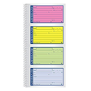 Adams® High Impact Phone Message Book, 2-Part Carbonless, 5-1/4" x 11", 200 Sets per Book (SC1153RB)
