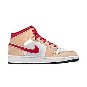 Jordan Youth Air 1 Mid GS 554725 201 Beige/Red - Size 5Y