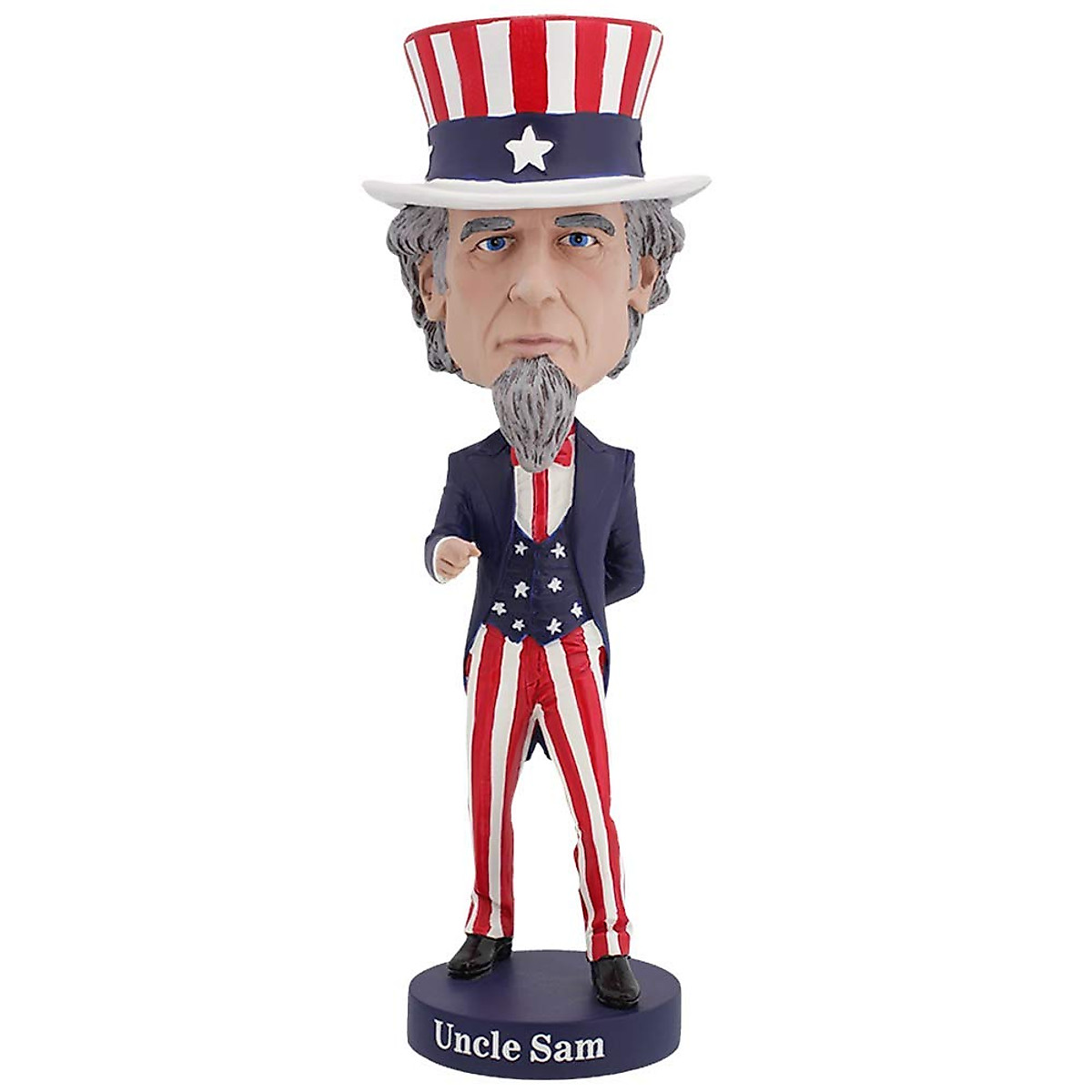 Royal Bobbles Uncle Sam Bobblehead, Premium Polyresin Lifelike Figure, Unique Serial Number, Exquisite Detail