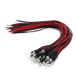 20pcs Pre Wired 2mm Warm White Led Lamp Light Set 12V ~ 18V for Train Layout