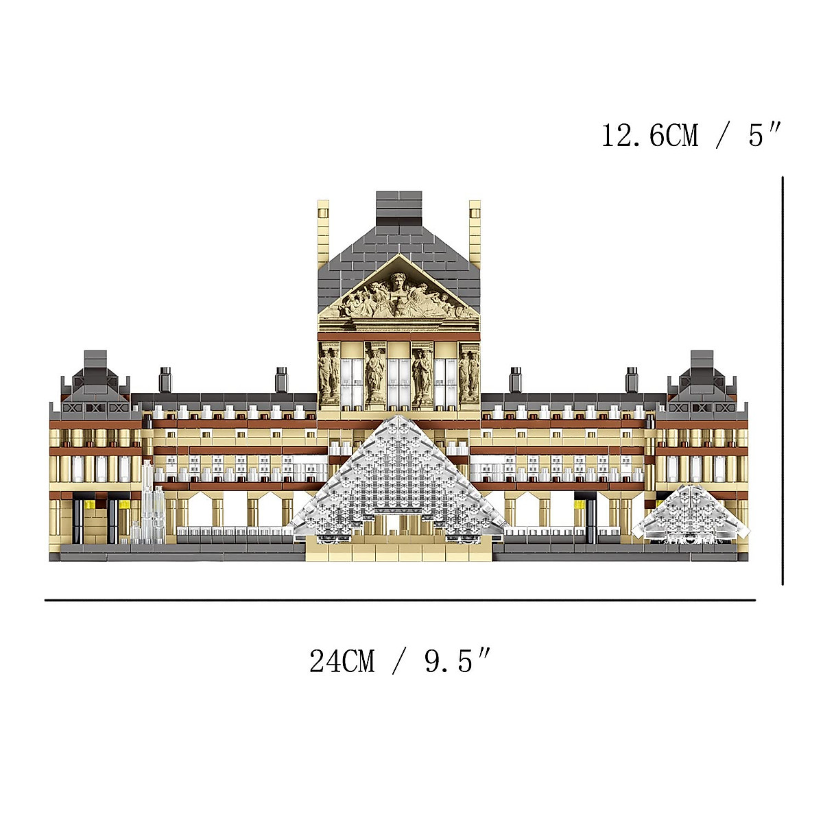 TzFioy Paris Louvre Museum Building Blocks Set (3377Pcs) Famous World Architecture Educational Toys Micro Bricks for Kids Adults