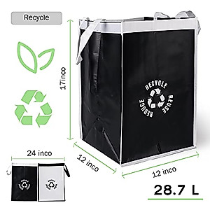 BeBesta Recycle Waste Bin Bags for Kitchen Home Trash Sorting Bins Organizer Waterproof Baskets Compartment Container