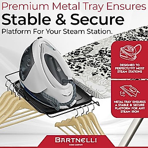 Bartnelli Pro Luxury Ironing Board - Extra Wide 62x19” Steam Iron Rest, Adjustable Height, T-Leg Foldable, European Made
