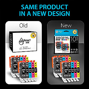 Smart Ink Compatible Ink Cartridge Replacement for Canon PGI-250XL CLI-251XL PGI 250 CLI 251 XL to use with PIXMA MX722 MX922 iP7220 iX6820 MG5420 MG5422 MG5520 MG5522 (PGBK & BK/C/M/Y Combo Pack)