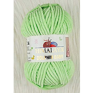 Himalaya Dolphin Baby 4 Skein Knitting Yarn 4x100 Gram (14,11 oz) Baby Blanket amigurumi Yarn Super Bulky 524 yds Velvet Yarn, Himalaya Yarn, Baby Yarn, Crochet Yarn Velvet Yarn (80350)