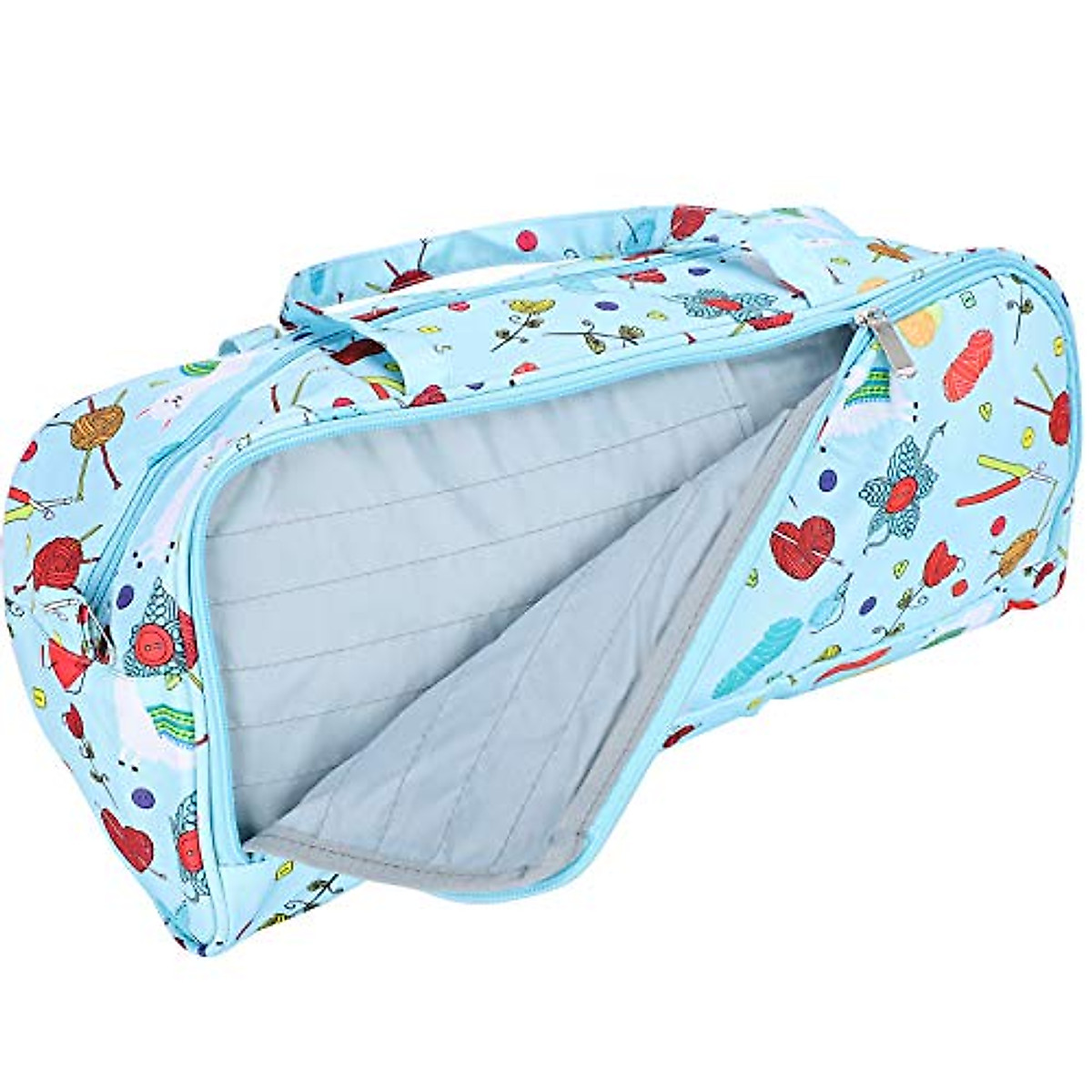 Knitting Bag Travel Yarn Storage-Tote Bag Organizer for Yarn High Capacity Yarn with Inner Divider Portable for Unfinished Carrying Knitting Project Needles Organizer